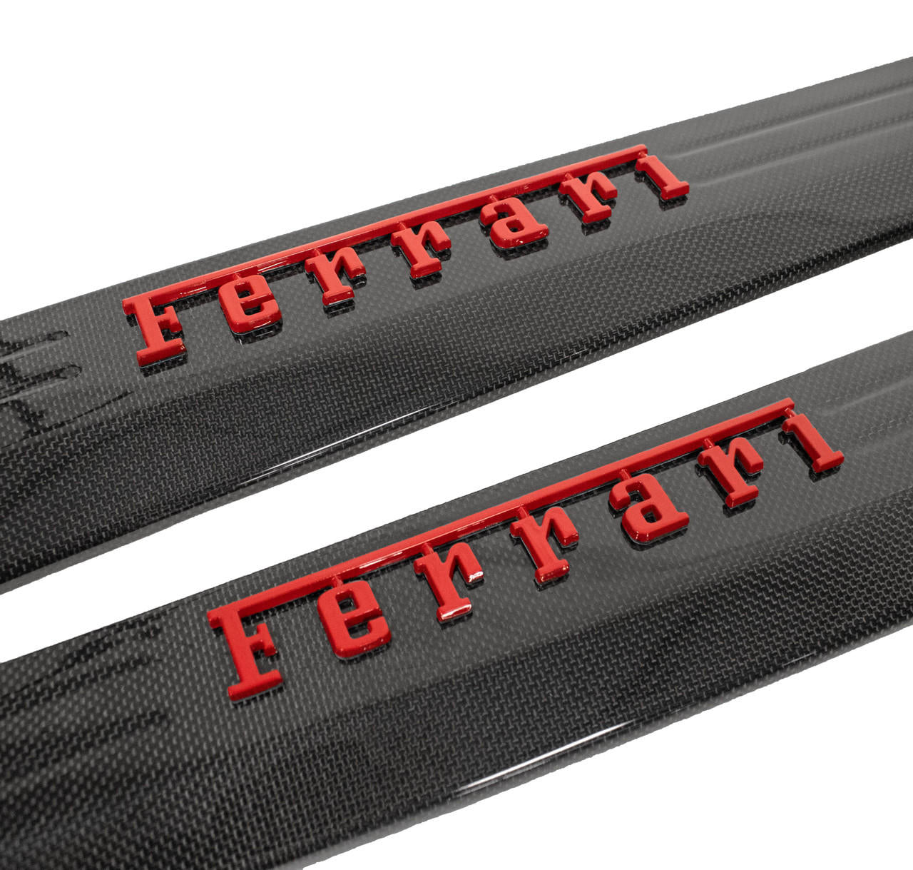 Fabspeed Carbon Fiber Door Sills with RED Raised Ferrari Script - Ferr ...